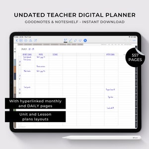 Teacher Planner Goodnotes Undated, Digital Lesson Planner for Men. Use ...