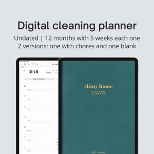 Digital Cleaning Planner Goodnotes, Cleaning Checklist by Task ...