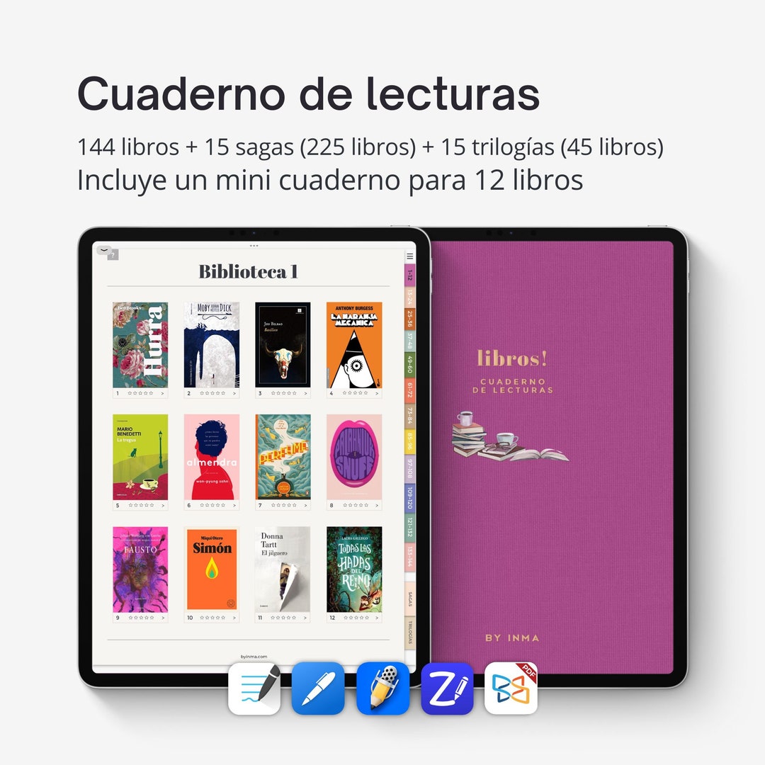 Digital Reading Journal SPANISH, Goodnotes Book Tracker for Goodnotes ...