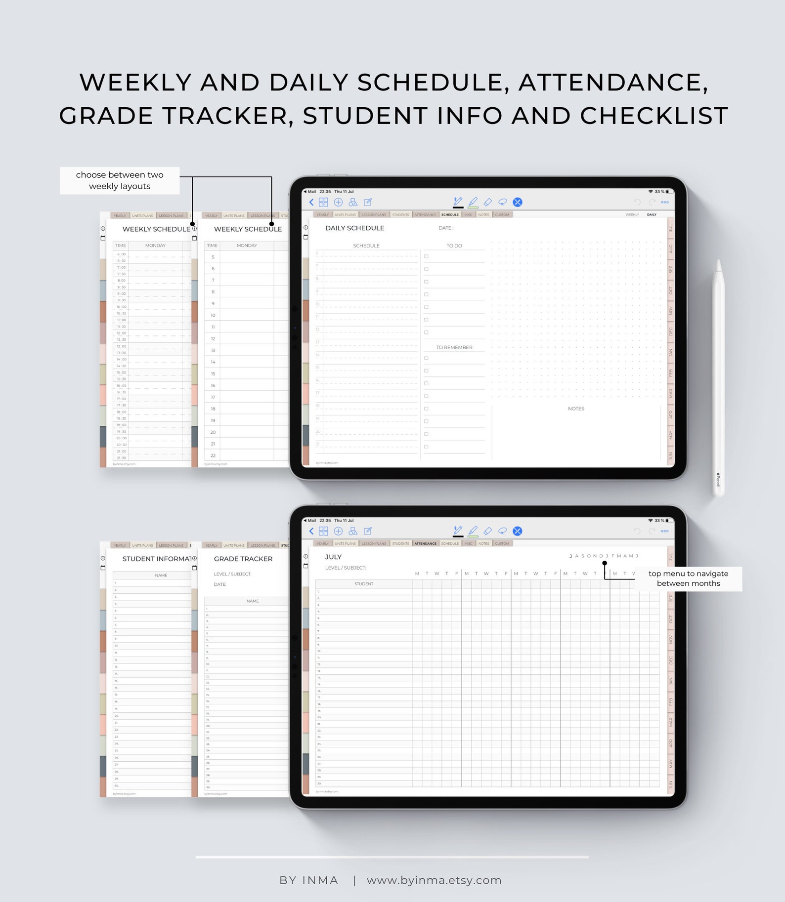 Teacher Planner Goodnotes Undated, Digital Lesson Planner for Ipad ...