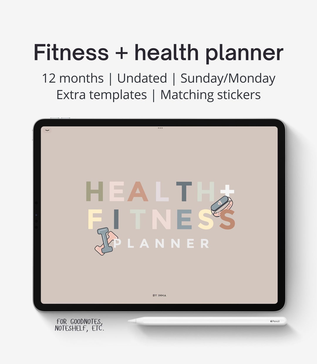 Digital Fitness Planner Goodnotes Digital Health Planner - Etsy