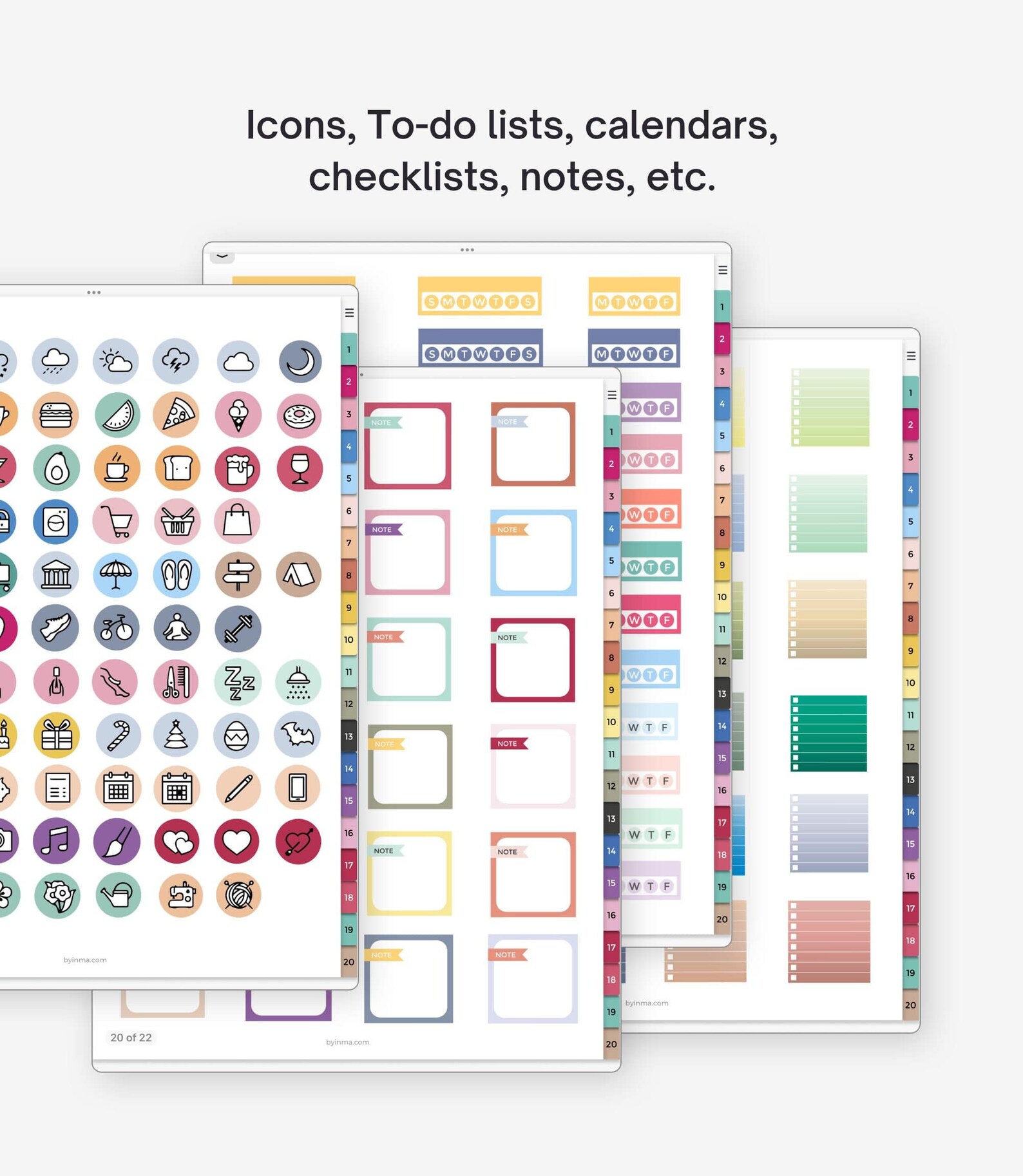 Digital Stickers Goodnotes iPad Planner. Sticker Book With 800 Pre ...