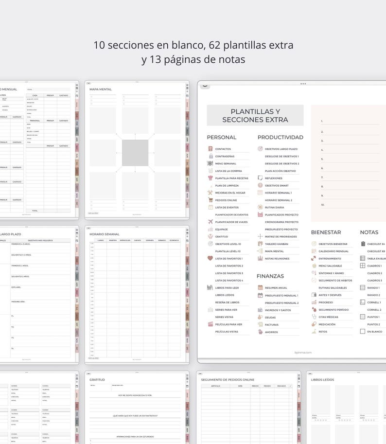 Agenda digital 2026 ESPAÑOL para iPad. Planificador interactivo en PDF ...