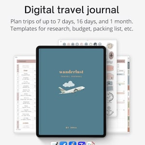 Digital Travel Journal Goodnotes, Digital Travel Planner Organizer for ...