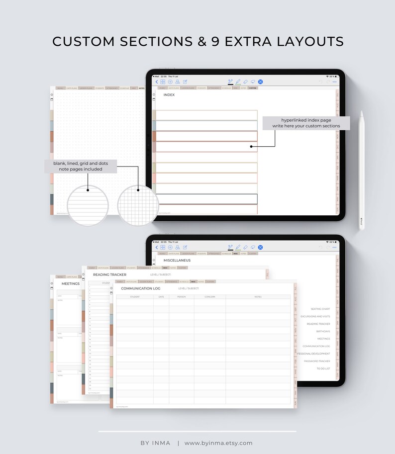 Teacher Planner Goodnotes Undated Digital Lesson Planner for - Etsy