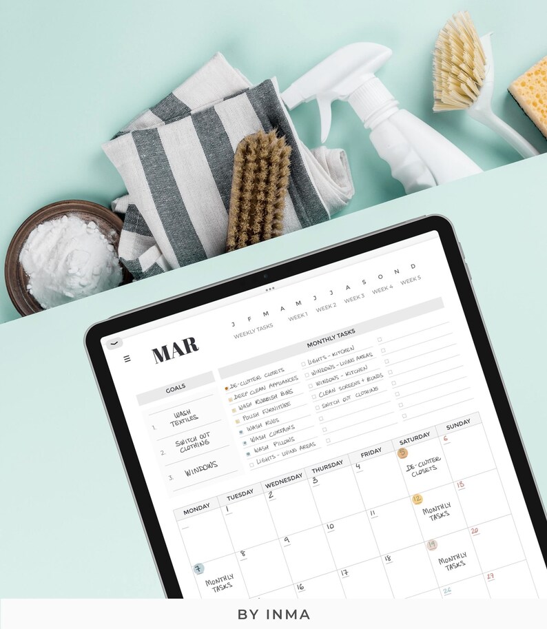 Digital Cleaning Planner Goodnotes Cleaning Checklist by | Etsy