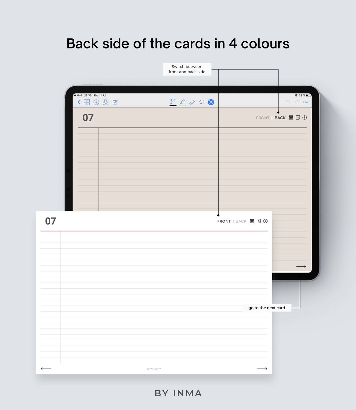 Digital Flash Cards for Goodnotes With Study Digital Stickers - Etsy