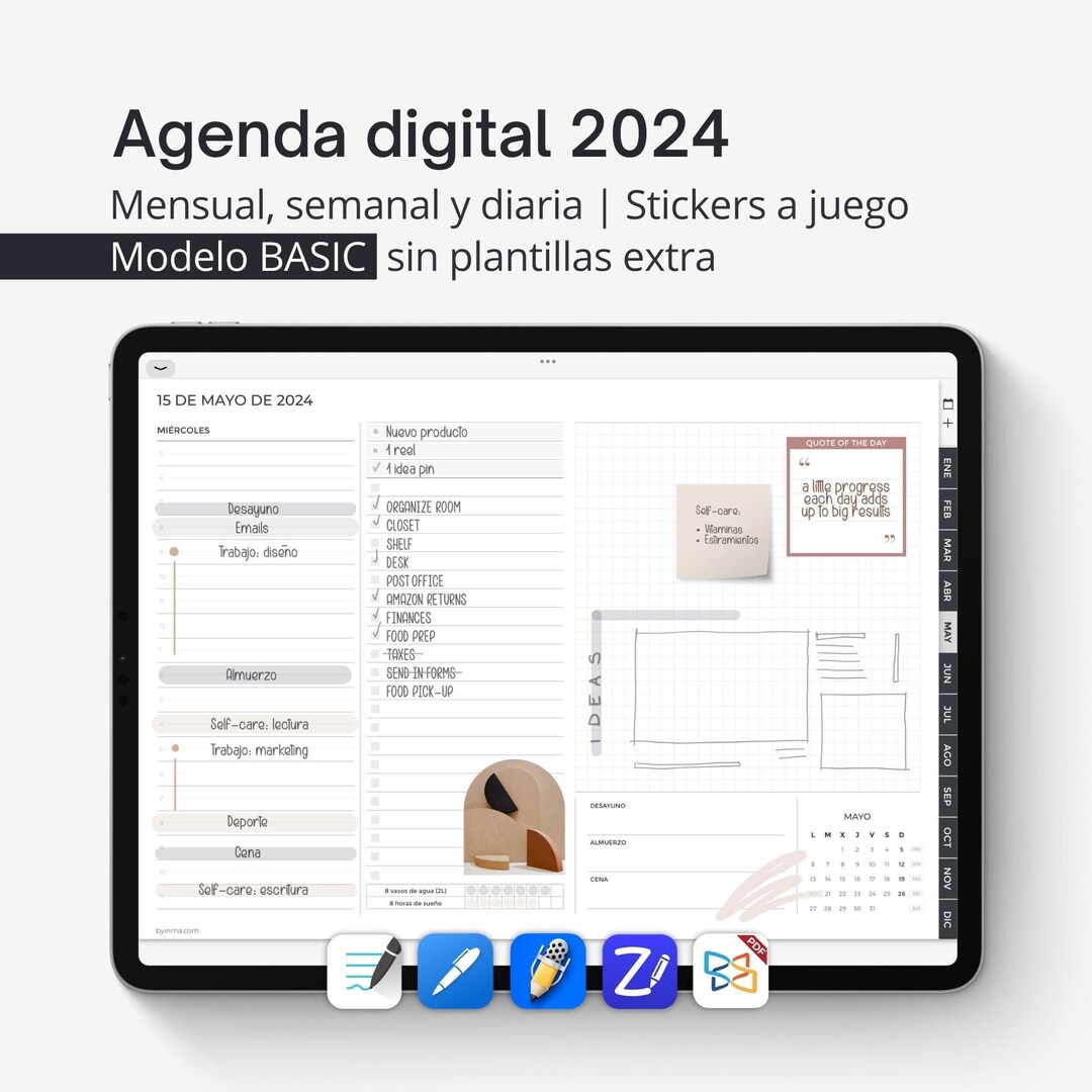 Digital Planner 2024 SPANISH Goodnotes Template With Digital - Etsy
