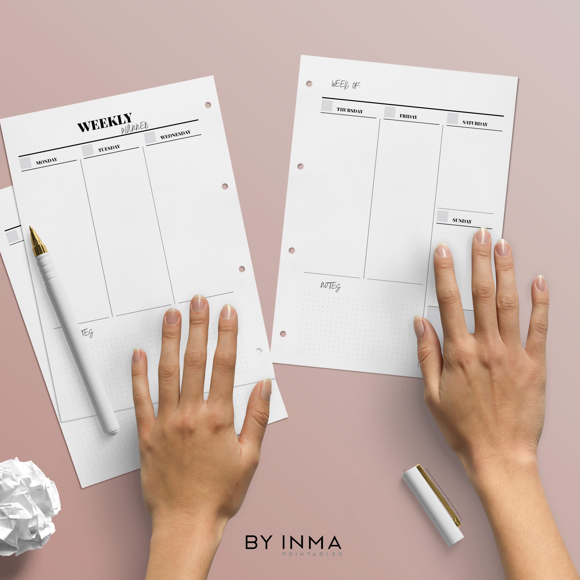Planner PRINTABLE weekly Happy planner inserts Minimalist | Etsy