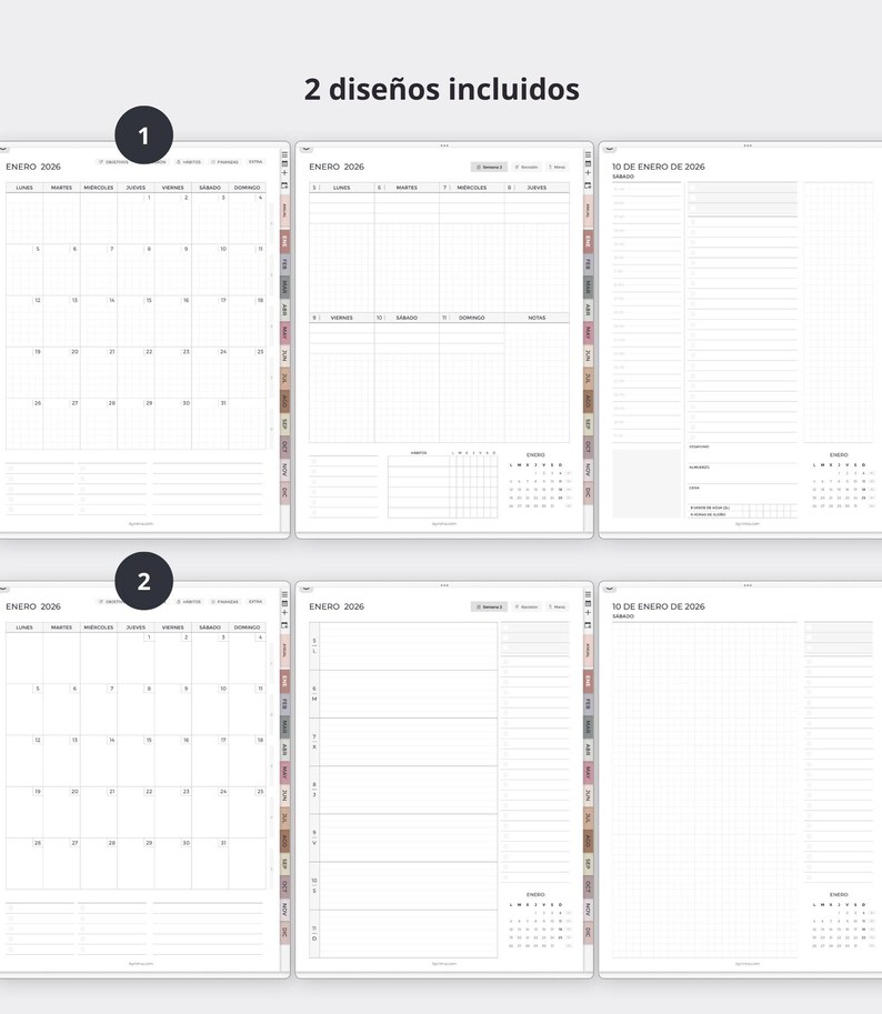 Agenda digital 2026 ESPAÑOL para iPad. Planificador interactivo en PDF ...