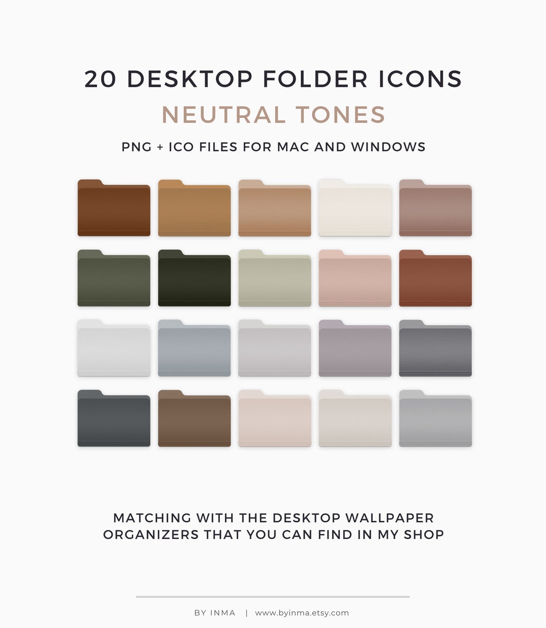 Desktop Folder Icons Mac and Windows. Matching With Wallpaper - Etsy