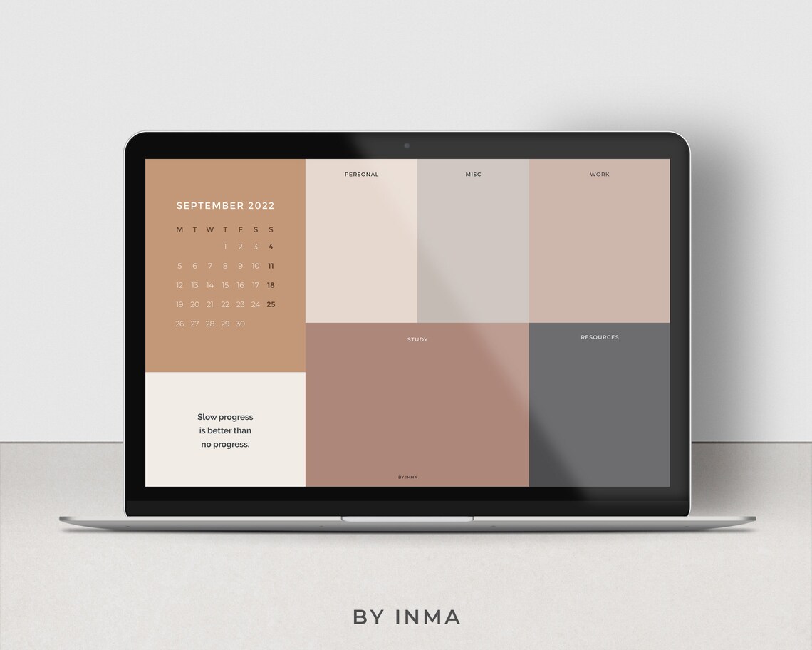 Desktop Wallpaper Organizer for Students. Minimalist Wallpaper - Etsy