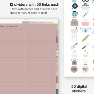 Digital Recipe Book Goodnotes, Digital Stickers for Cooking, Meal ...