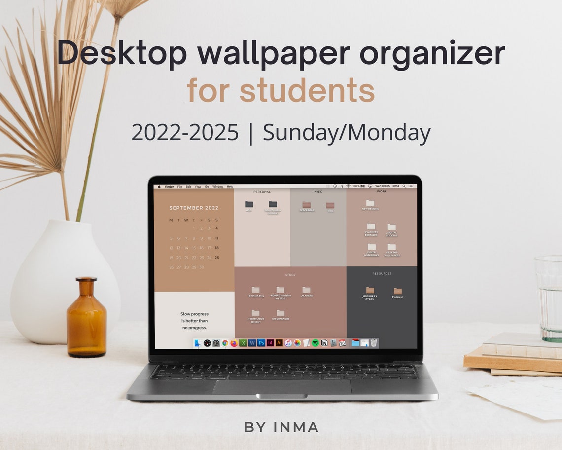 Desktop Wallpaper Organizer for Students. Minimalist Wallpaper - Etsy
