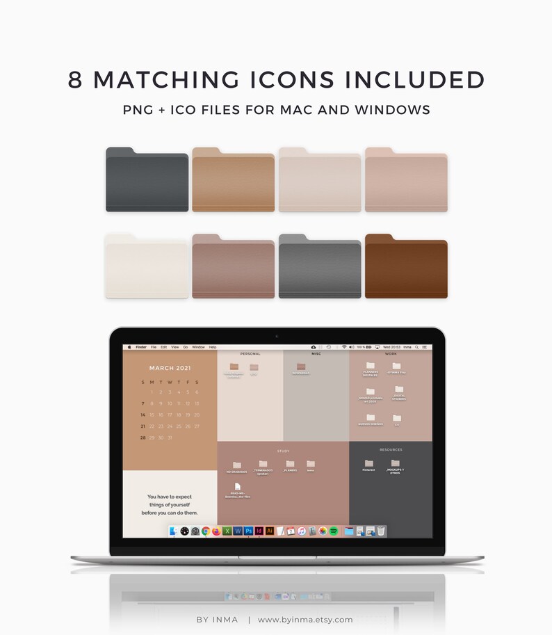 Desktop Wallpaper Organizer for Students. Minimalist Wallpaper | Etsy ...