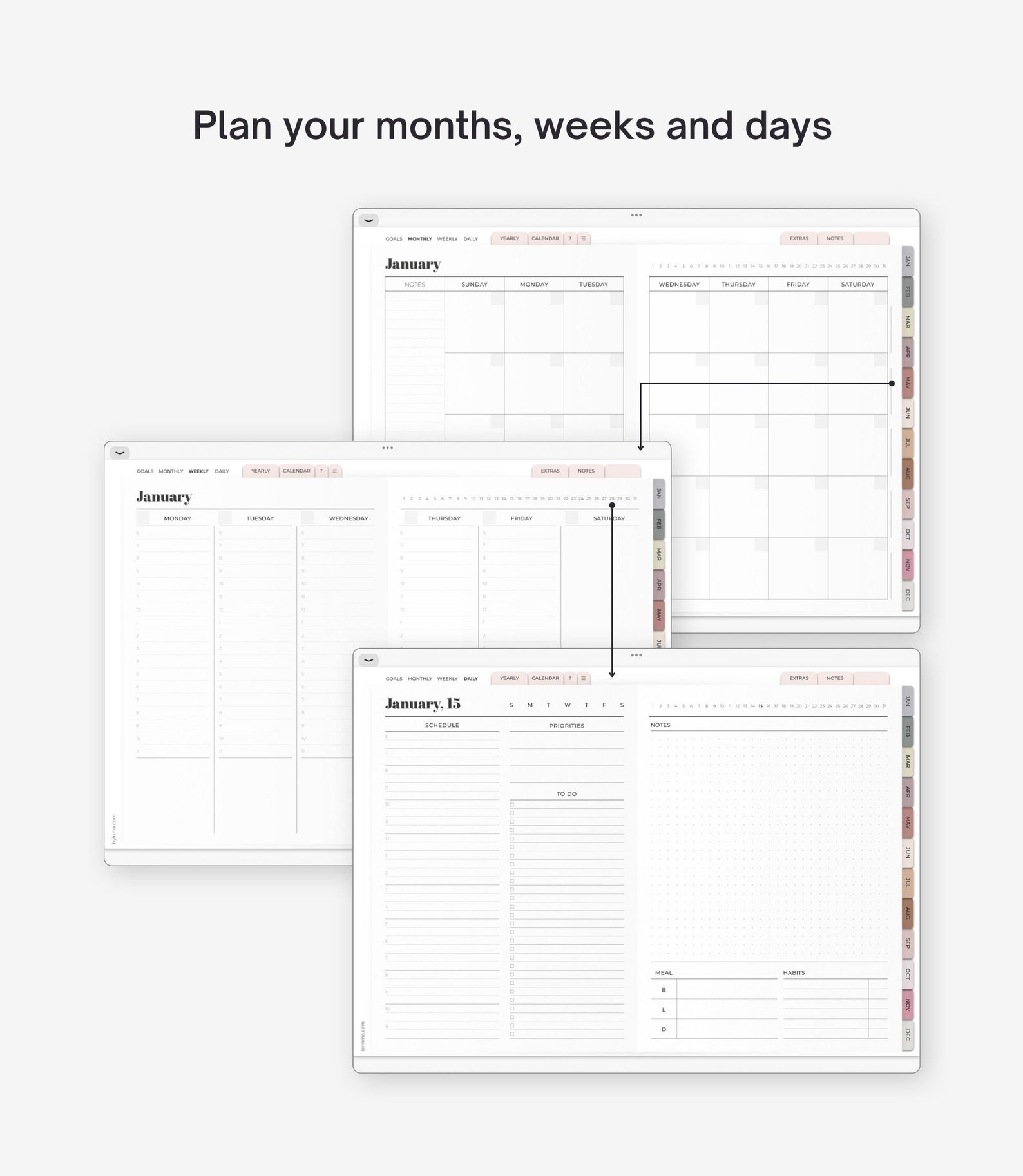 Digital Planner Goodnotes UNDATED Daily and Weekly Planner - Etsy