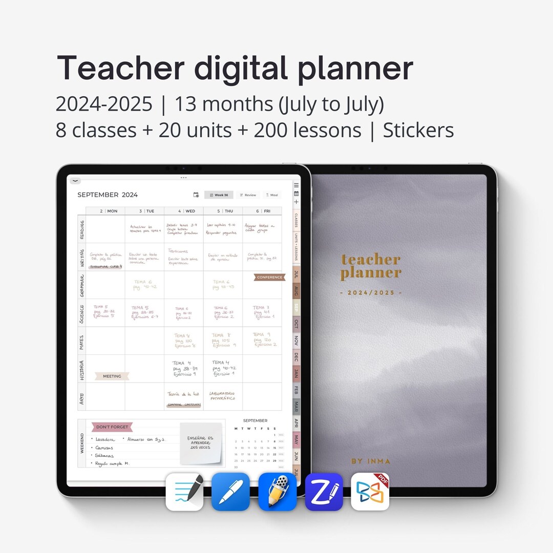 Teacher Digital Planner 2024 2025, Goodnotes Lesson Plan, Academic ...