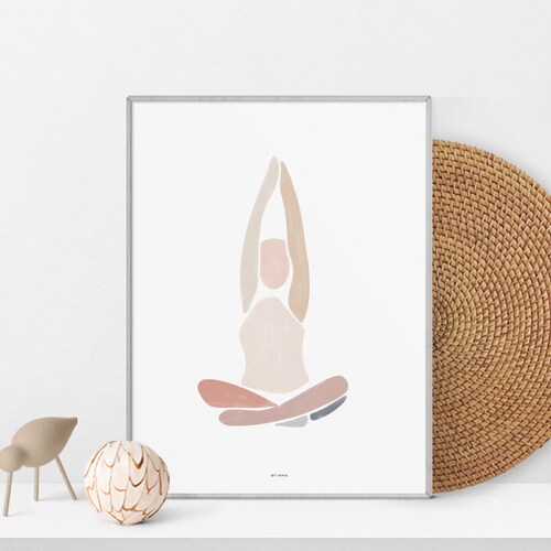 Yoga Print Printable Line Art Yoga Abstract Art Yoga Gift - Etsy