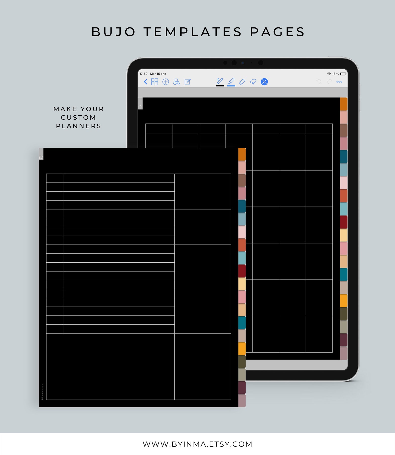 Digital notebook Goodnotes iPad dark mode Notability journal | Etsy