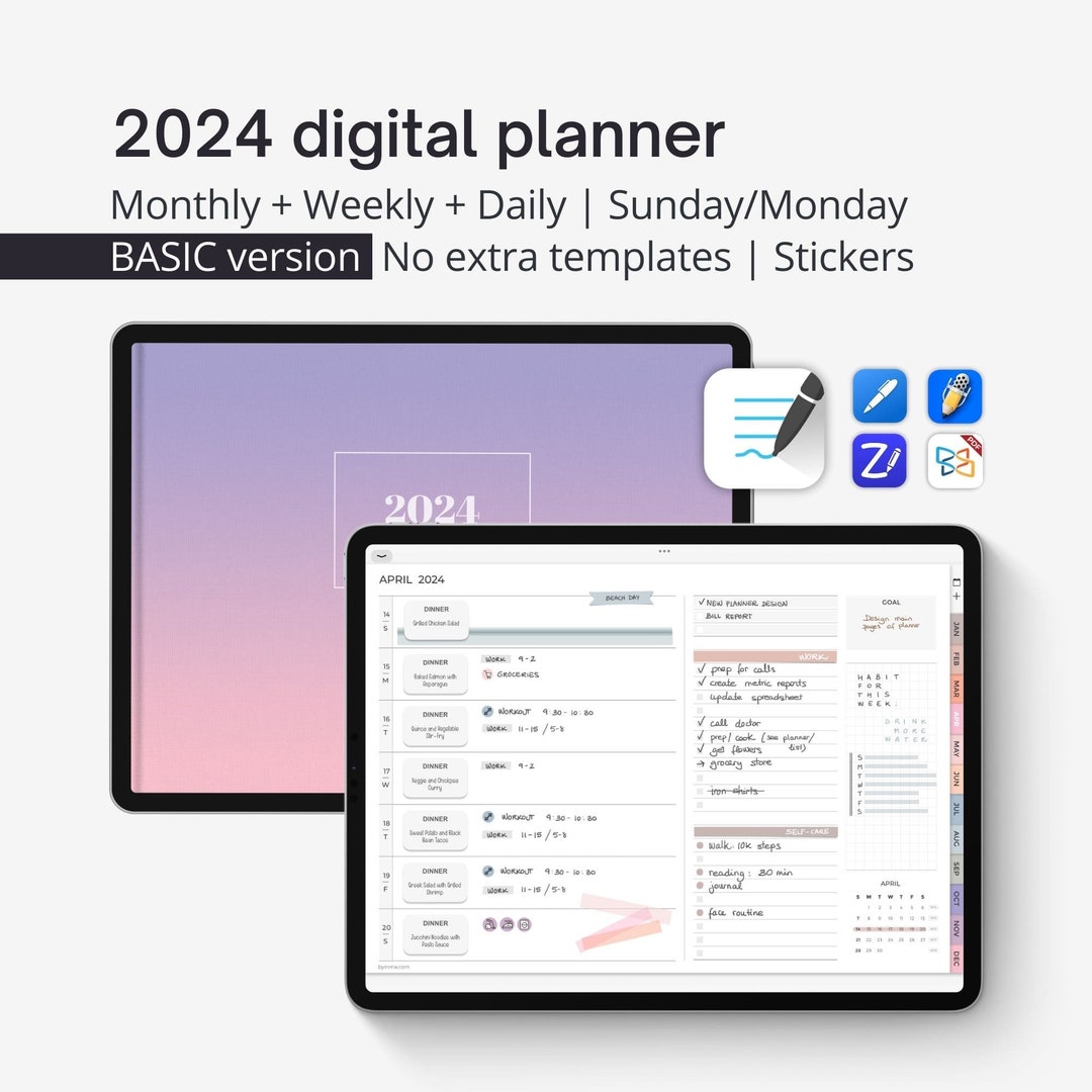 Digital Planner 2024 Goodnotes, Minimalist Digital Planner Simple ...