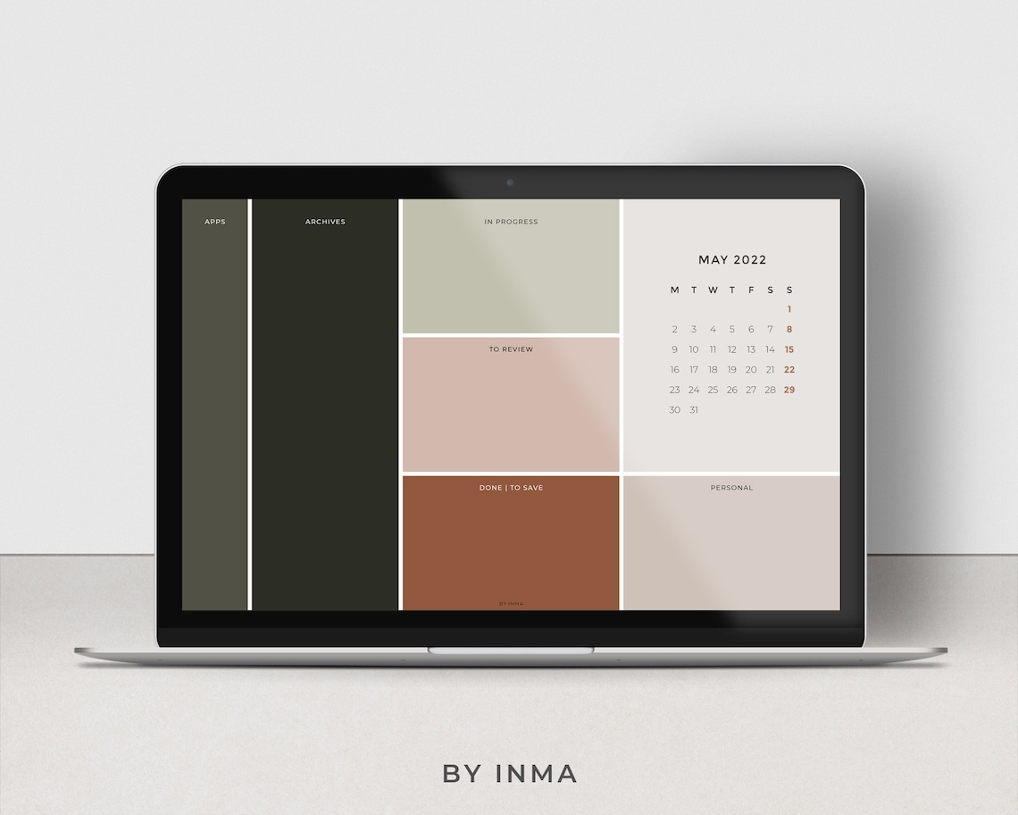 Desktop Wallpaper Organizer for Work With Calendar 2022 - Etsy