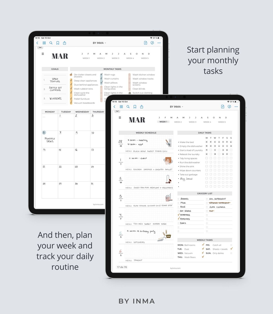 Digital Cleaning Planner Goodnotes Cleaning Checklist by | Etsy