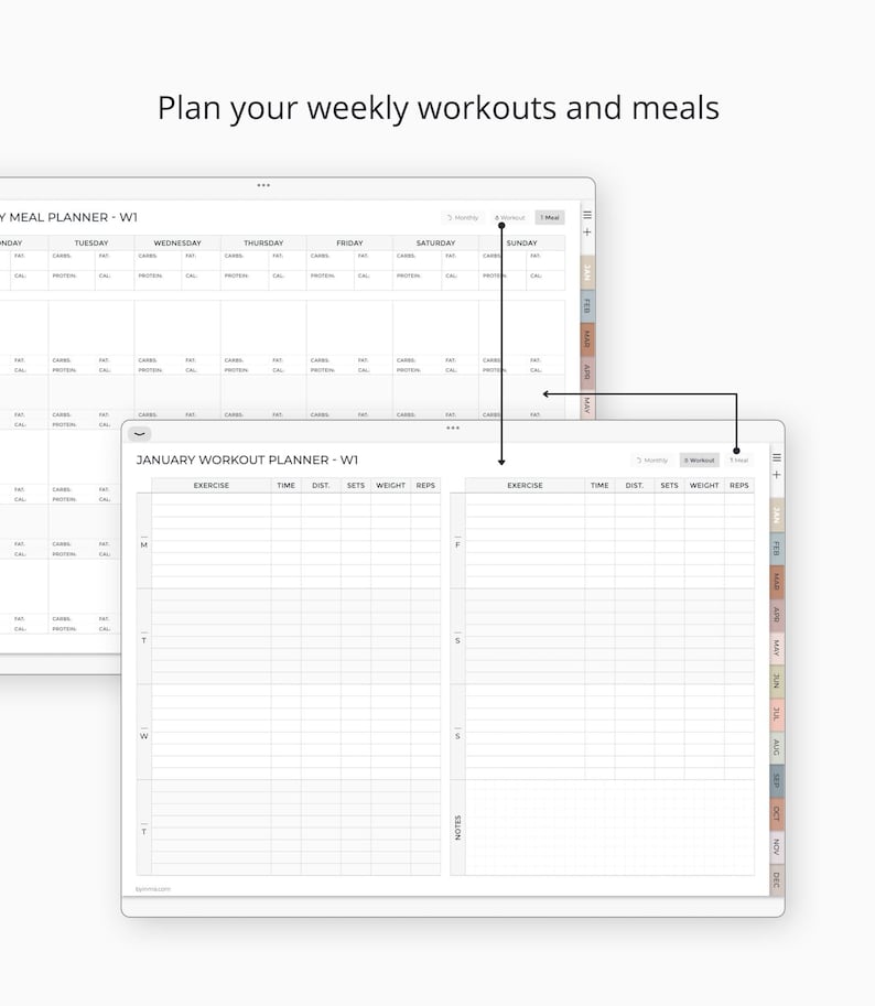 Digital Fitness Planner Goodnotes Digital Health Planner - Etsy