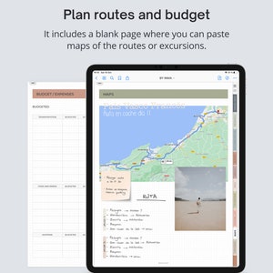 Digital Travel Planner Organizer, Travel Stickers, Travel Journal for 1 ...