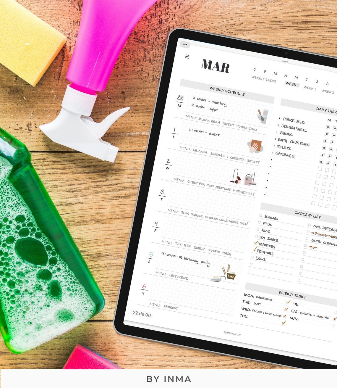 Digital Cleaning Planner Goodnotes Cleaning Checklist by | Etsy