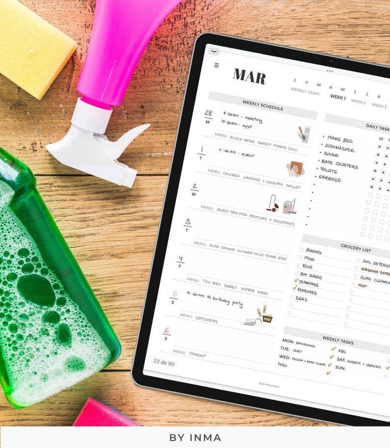 Digital Cleaning Planner Goodnotes Cleaning Checklist by | Etsy