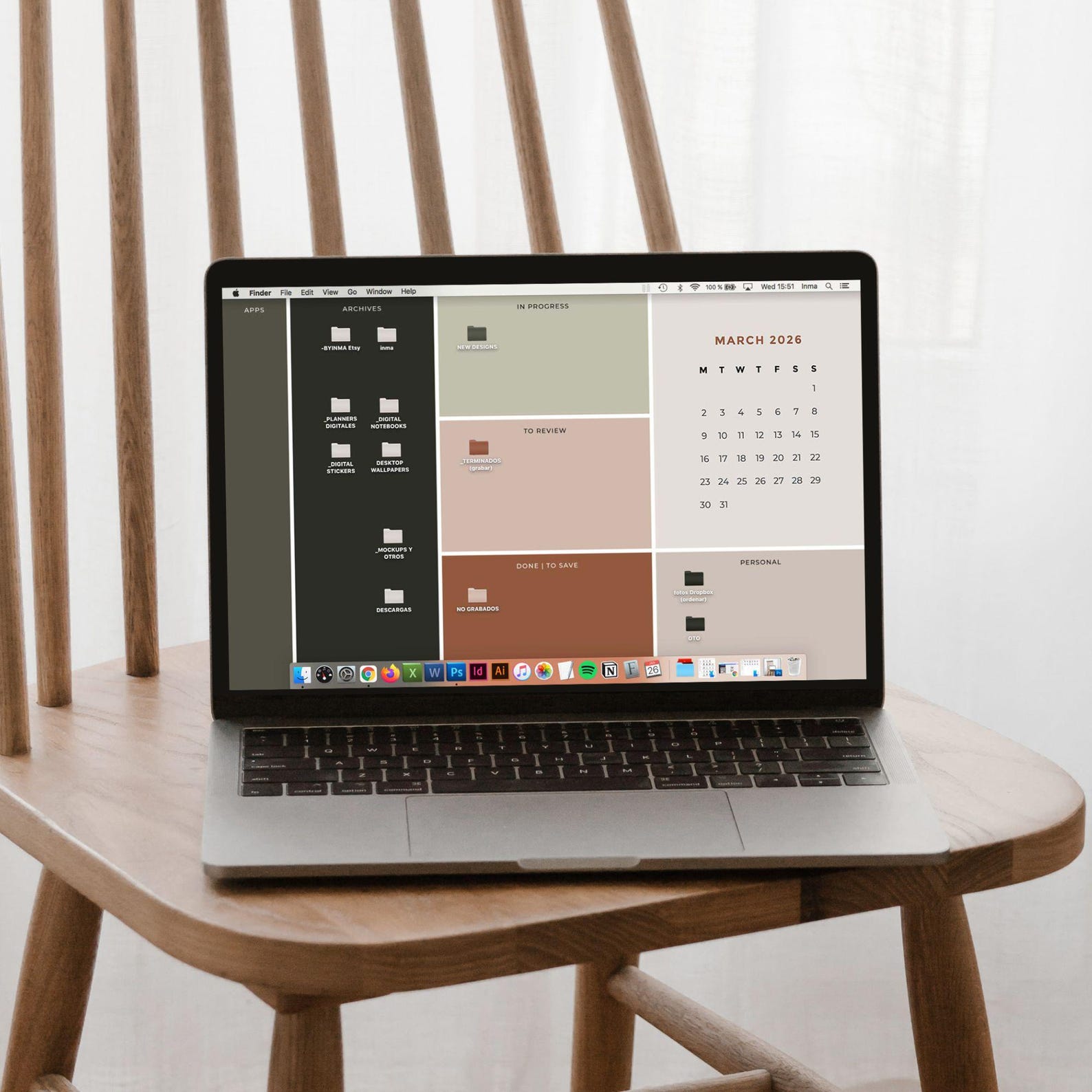 Desktop Wallpaper Organizer for Work With Calendar 2026, Desktop ...
