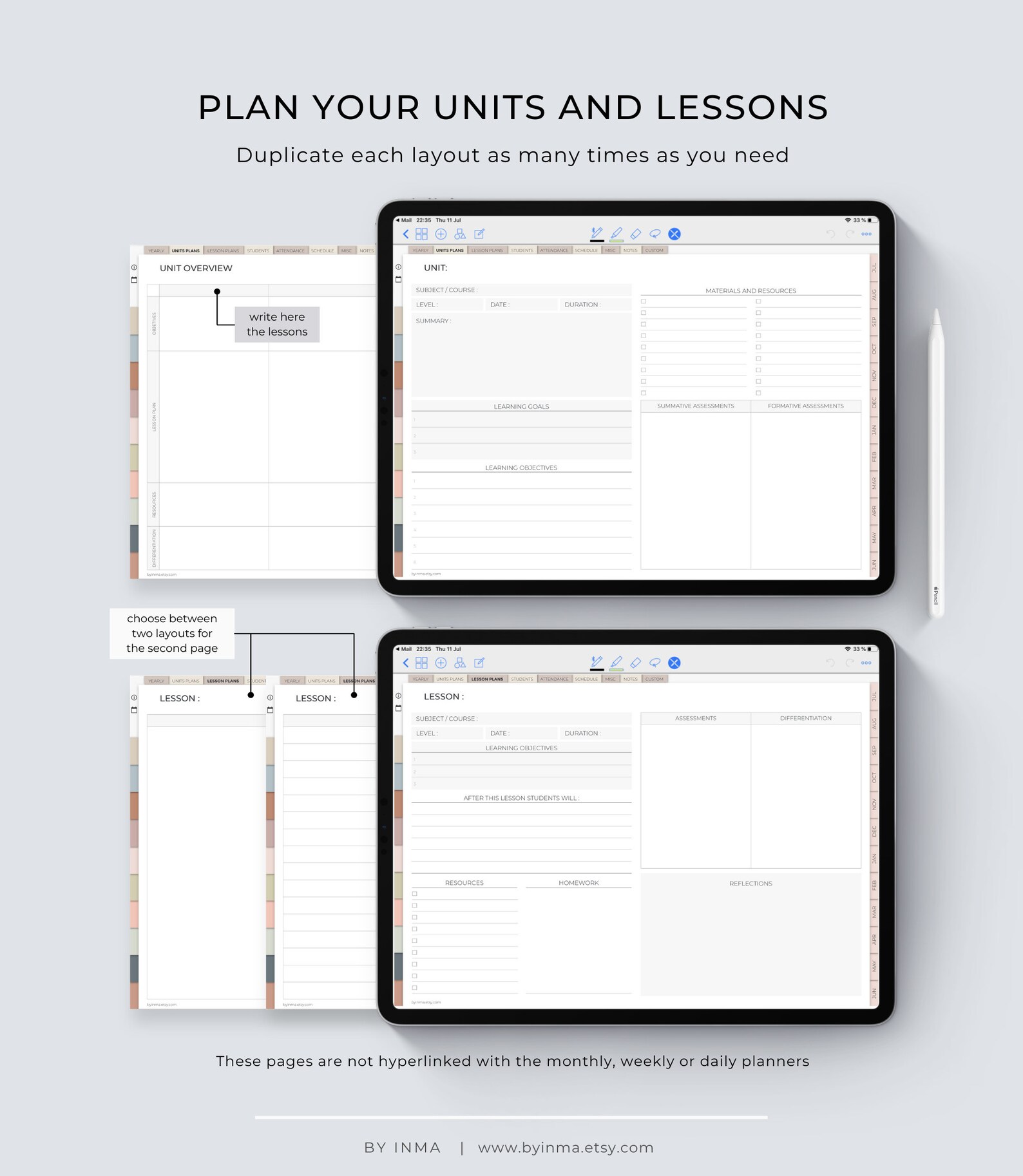 Teacher Planner Goodnotes Undated Digital Lesson Planner for - Etsy