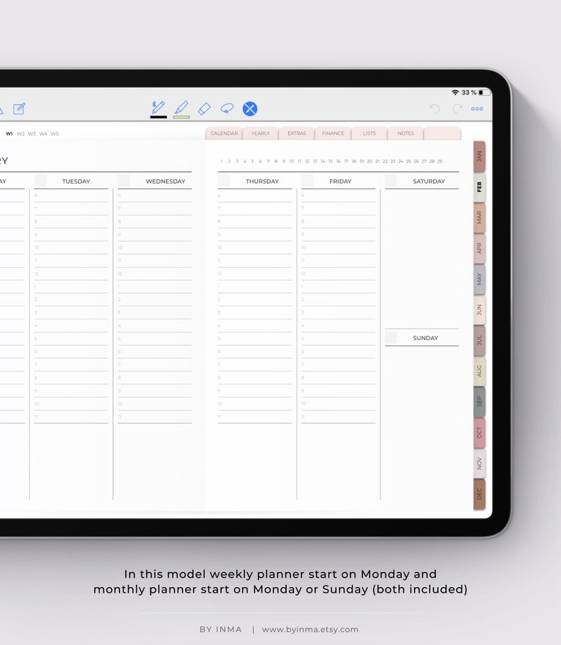 Digital Planner Goodnotes. UNDATED Daily Weekly and Monthly | Etsy