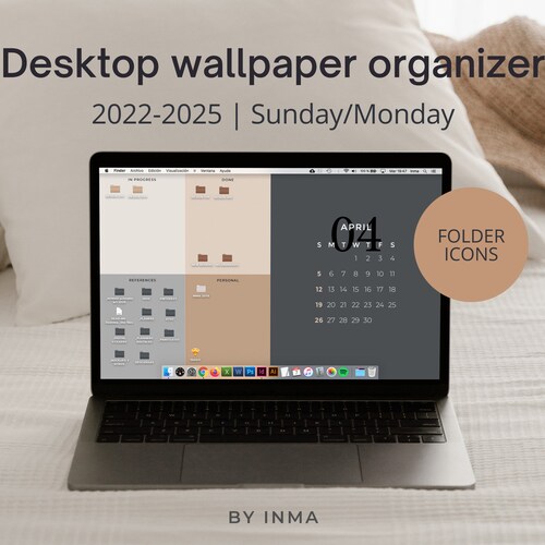 Desktop Wallpaper Organizer Calendar 2023 Minimal Desktop - Etsy