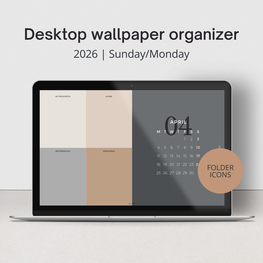 Aesthetic Desktop Wallpaper Organizer 2026, Minimal Desktop Background ...