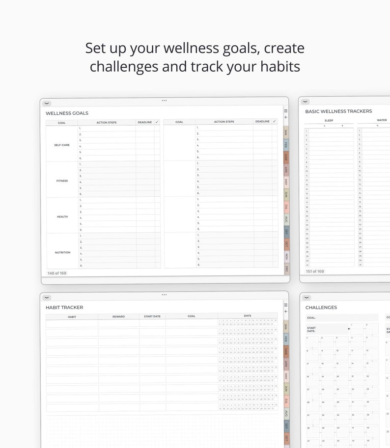 Digital Fitness Planner Goodnotes Digital Health Planner - Etsy