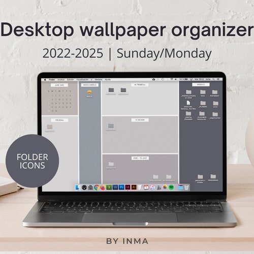 Desktop Organizer 2022 Calendar Desktop Wallpaper Cute - Etsy