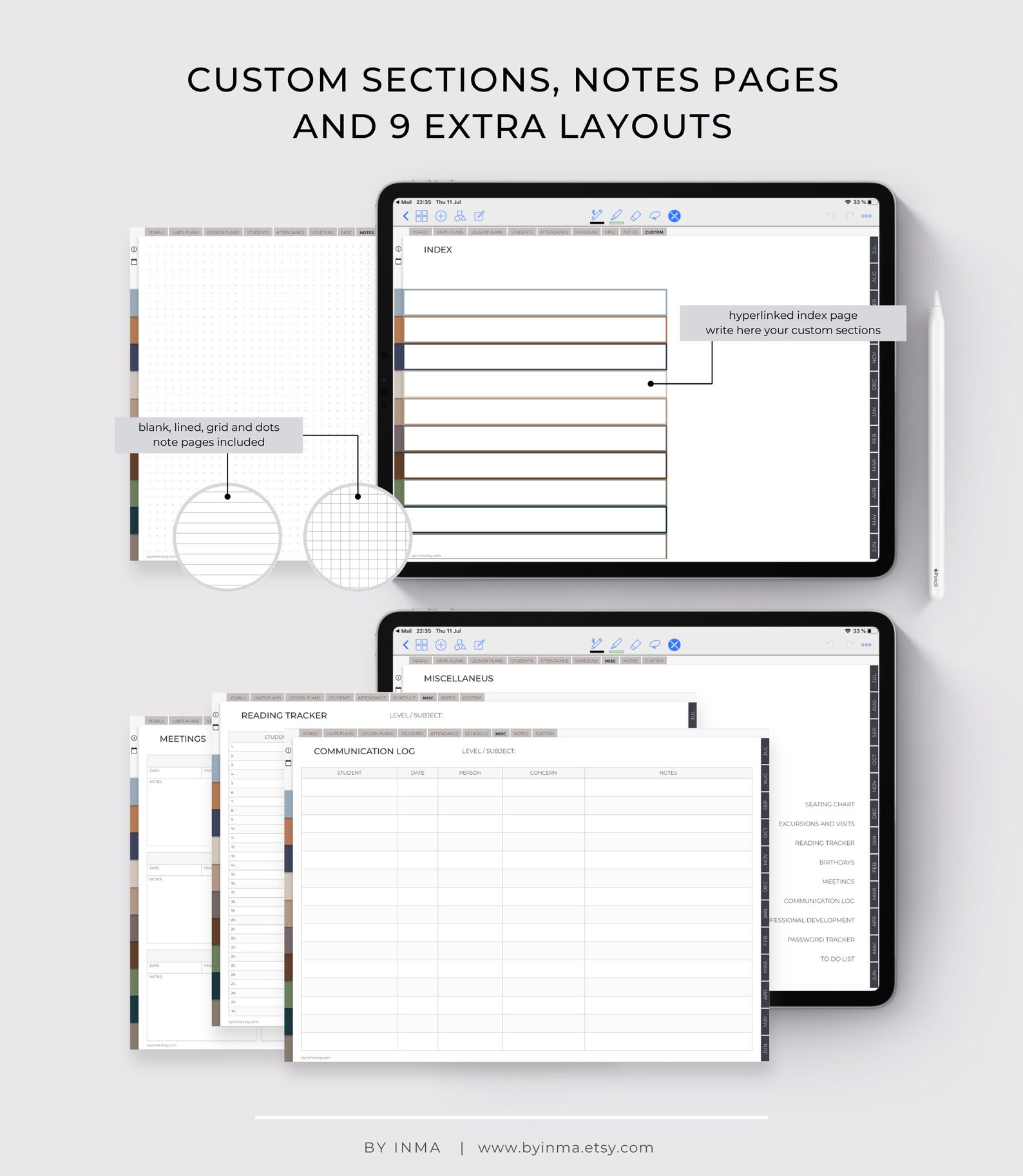 Teacher Planner Goodnotes Undated Digital Lesson Planner for | Etsy