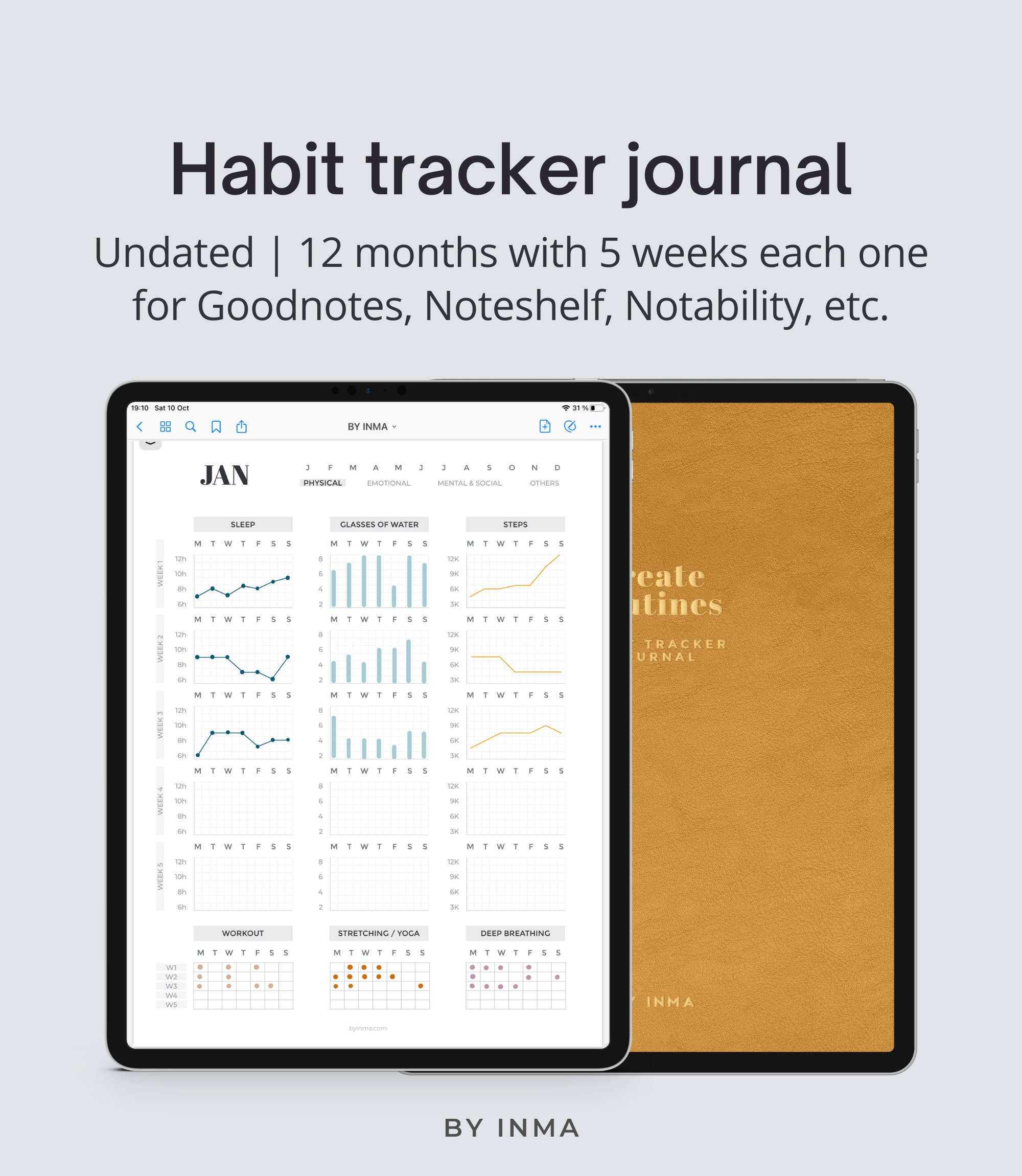 Habit Tracker Journal Digital Journal Daily Habit Tracker - Etsy