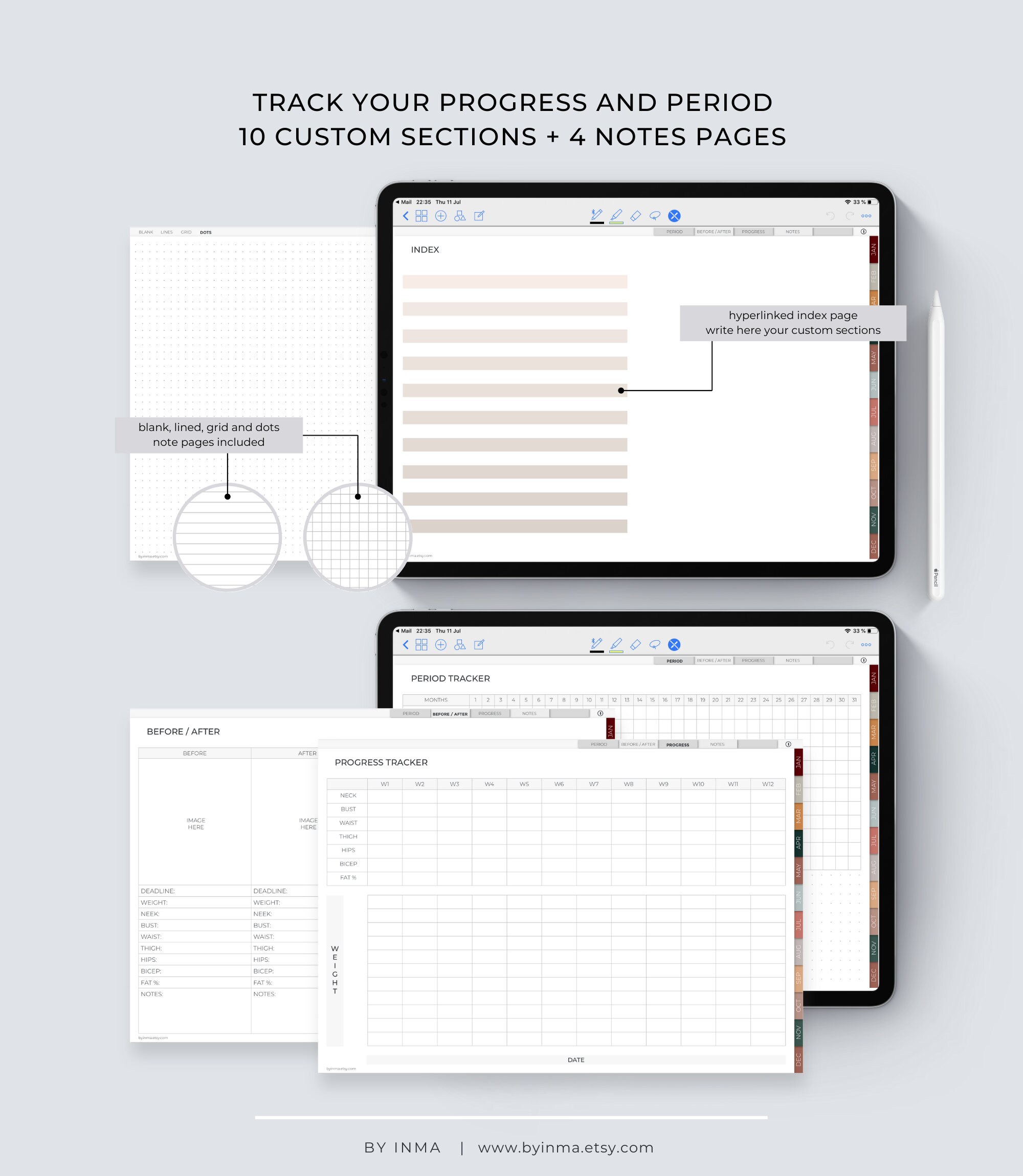 Digital Fitness Planner Goodnotes Wellness Planner Undated | Etsy