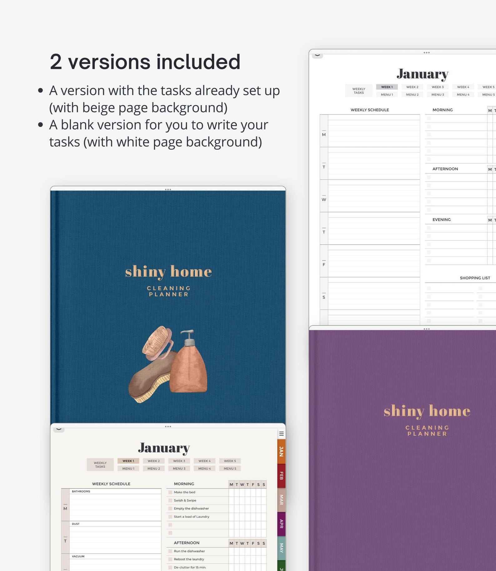 Digital Cleaning Planner Goodnotes, Cleaning Checklist by Task, Minimal ...