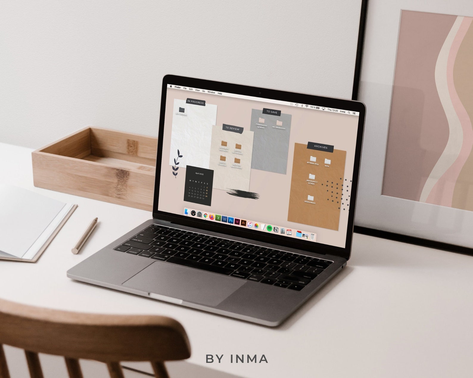 Aesthetic Desktop Wallpaper Organizer With 2023 Calendar Mood - Etsy