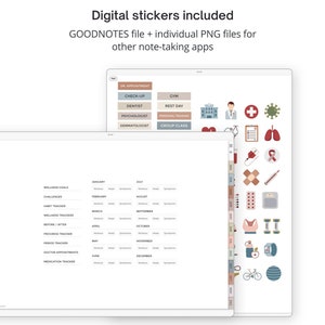 Digital Fitness Planner Goodnotes, Digital Health Planner, Wellness ...