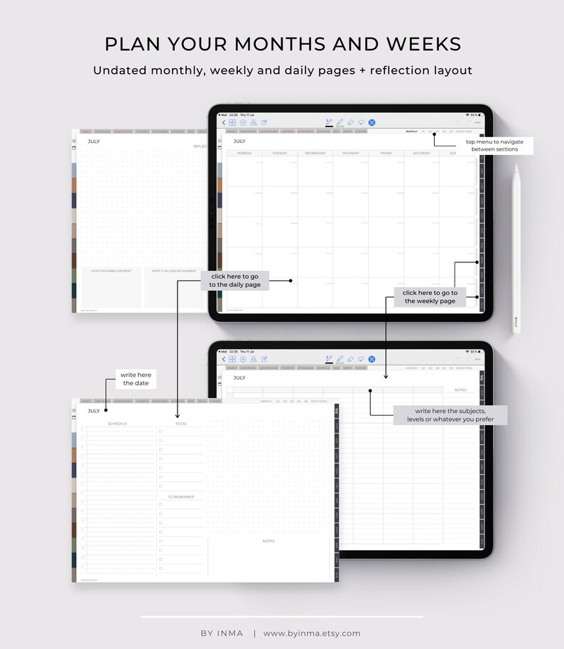 Teacher Planner Goodnotes Undated Digital Lesson Planner for | Etsy