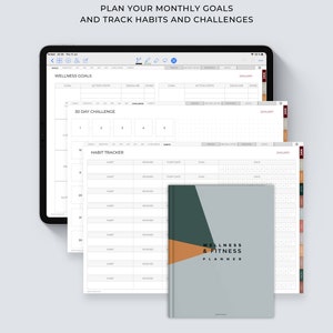 Digital Fitness Planner Goodnotes Wellness Planner Undated | Etsy