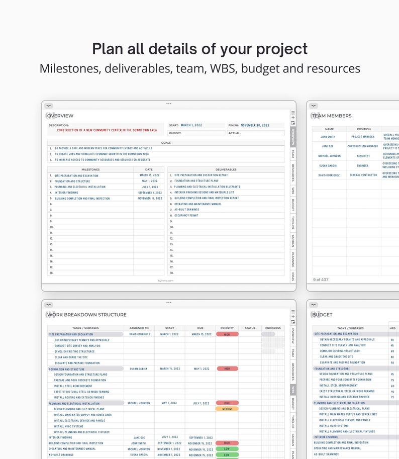 Digital Project Planner Goodnotes PDF, Digital Work Planner for Ipad ...