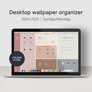 Desktop Organizer Wallpaper Pink, Calendar 2024, Minimal Desktop ...