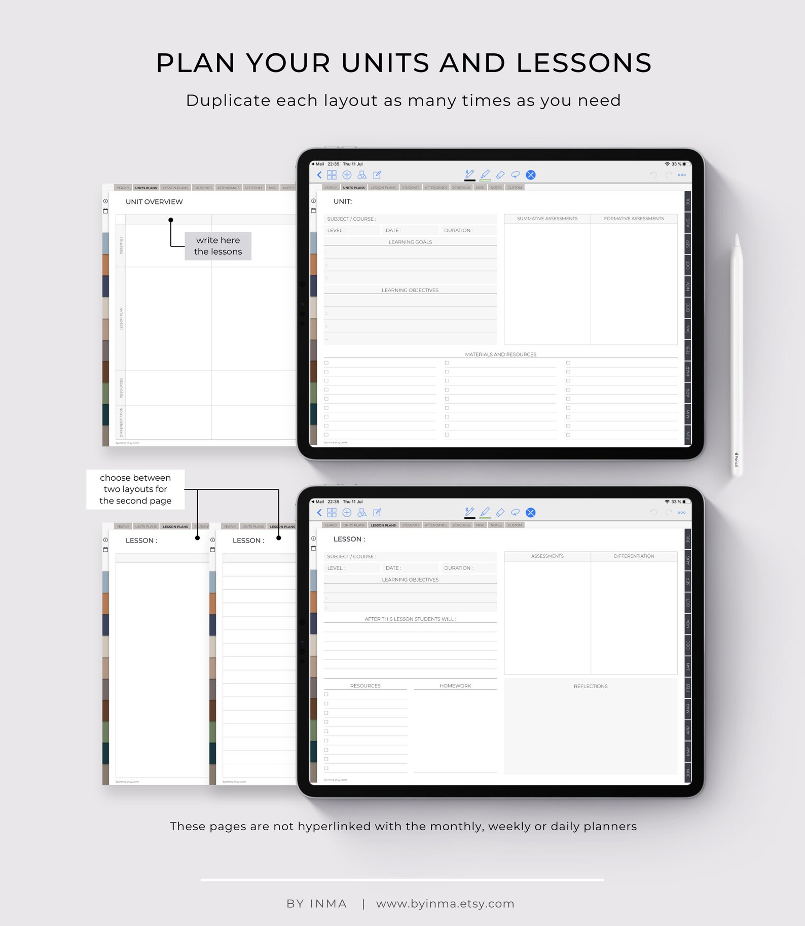 Teacher Planner Goodnotes Undated Digital Lesson Planner for | Etsy