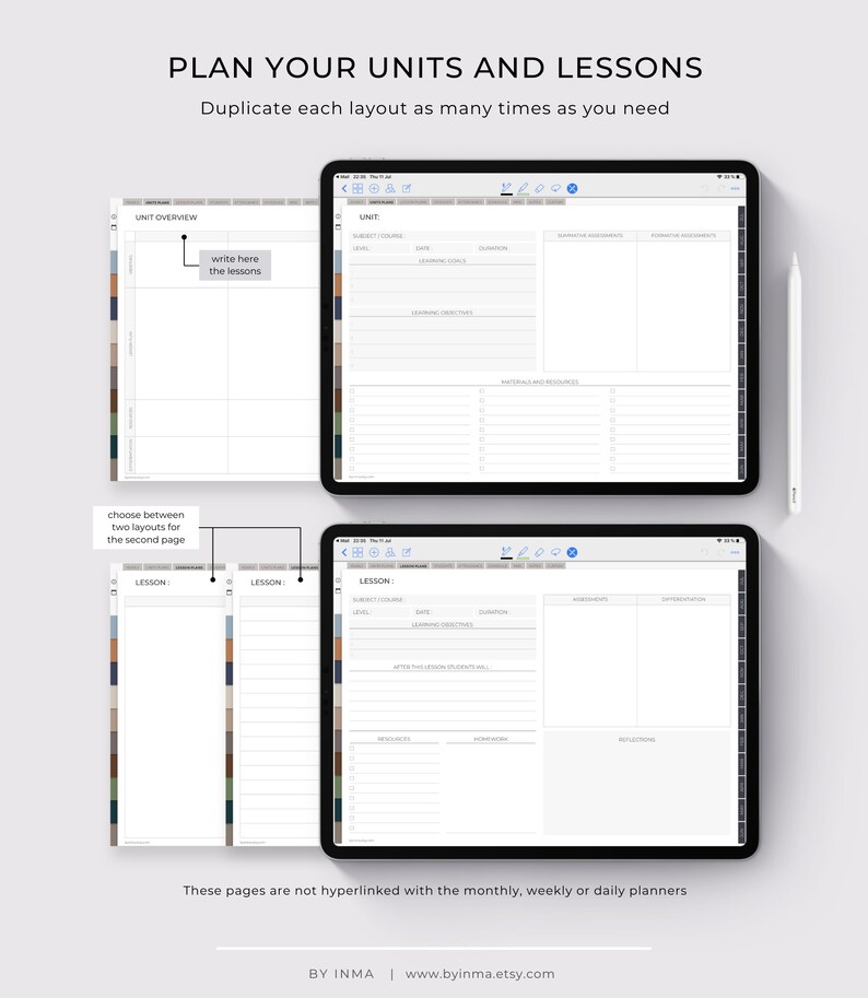 Teacher Planner Goodnotes Undated Digital Lesson Planner for | Etsy