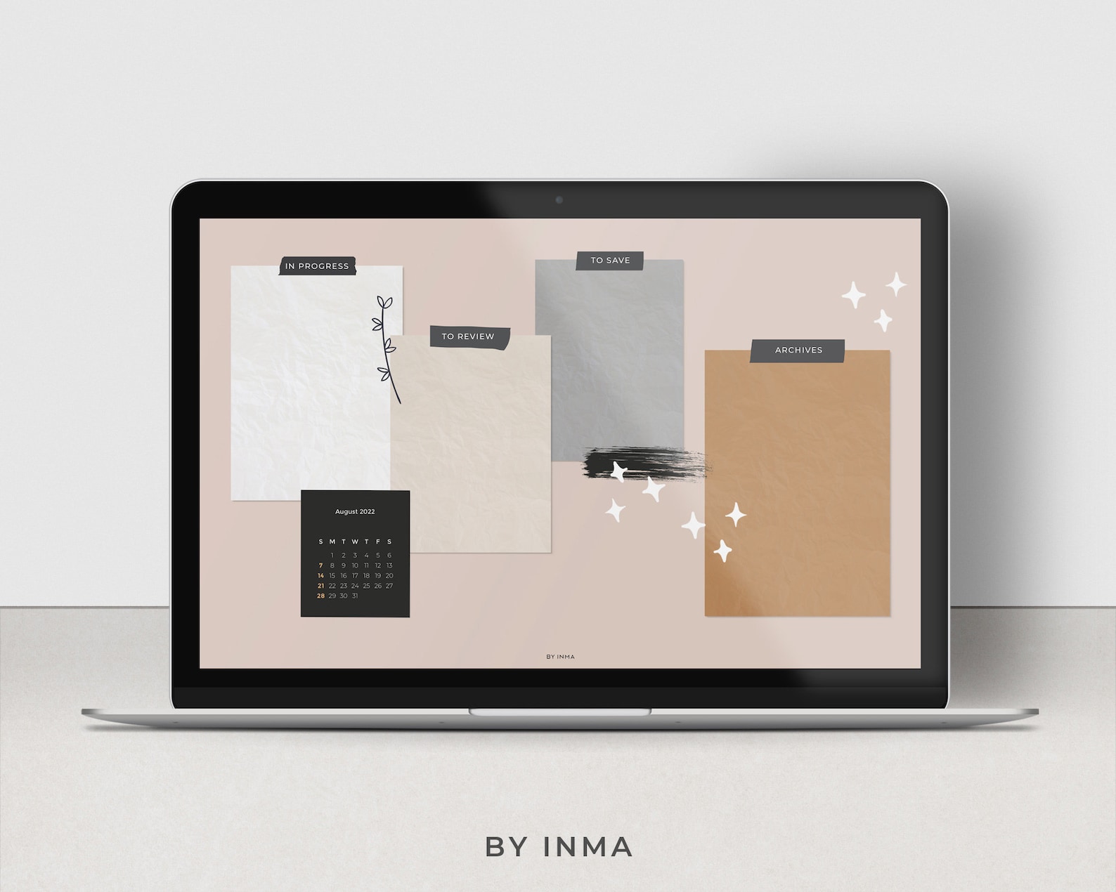 Aesthetic Desktop Wallpaper Organizer With 2023 Calendar Mood - Etsy